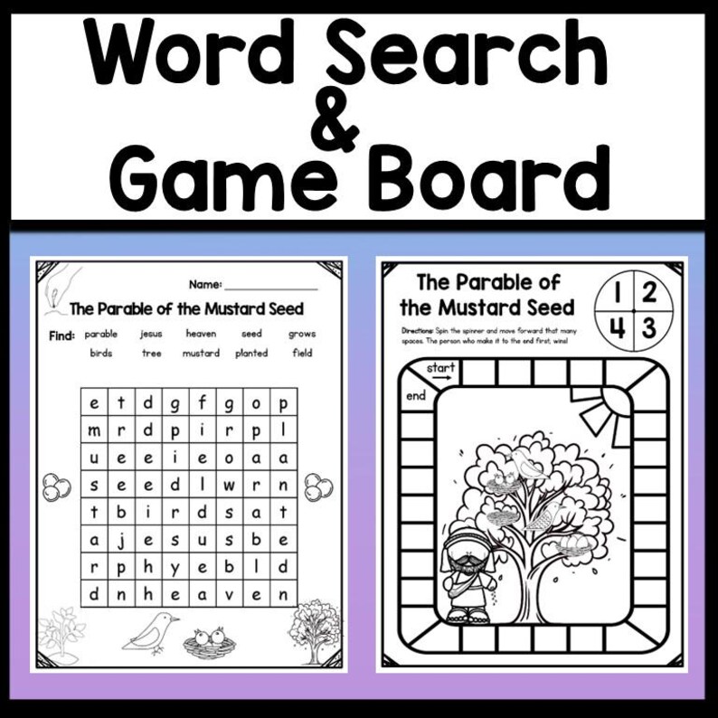 Bible Activities the Parable of the Mustard Seed Activity Book, 5 ...