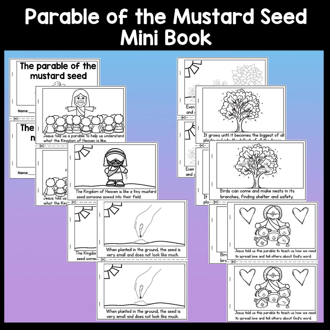 The Parable of the Mustard Seed Activities {craft, Coloring Page} Jesus ...
