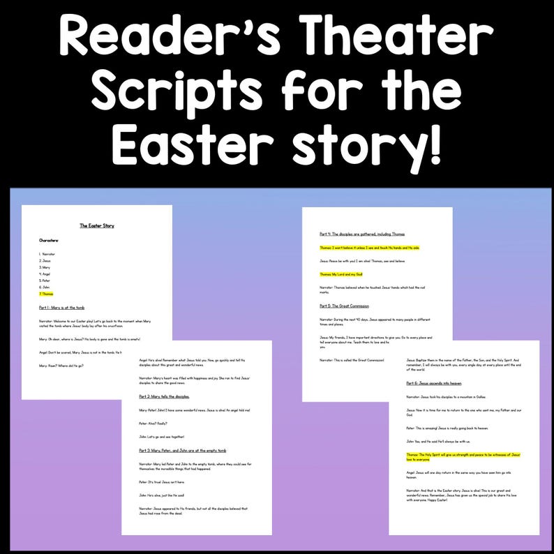 Easter Readers Theater Script | Christian Easter Play | Resurrection of ...