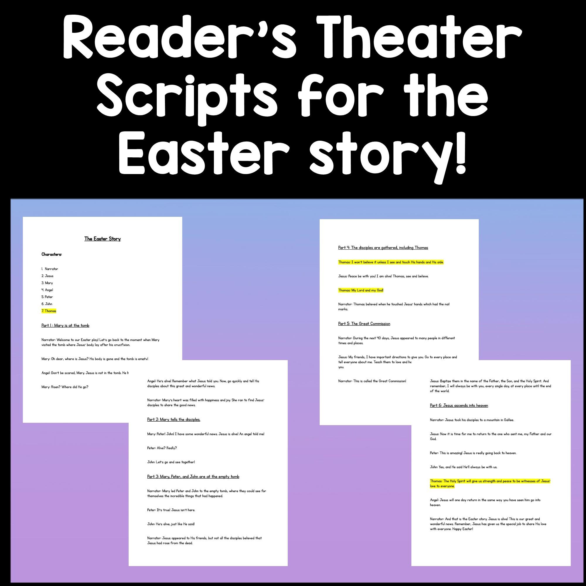 Easter Readers Theater Script | Christian Easter Play | Resurrection of ...