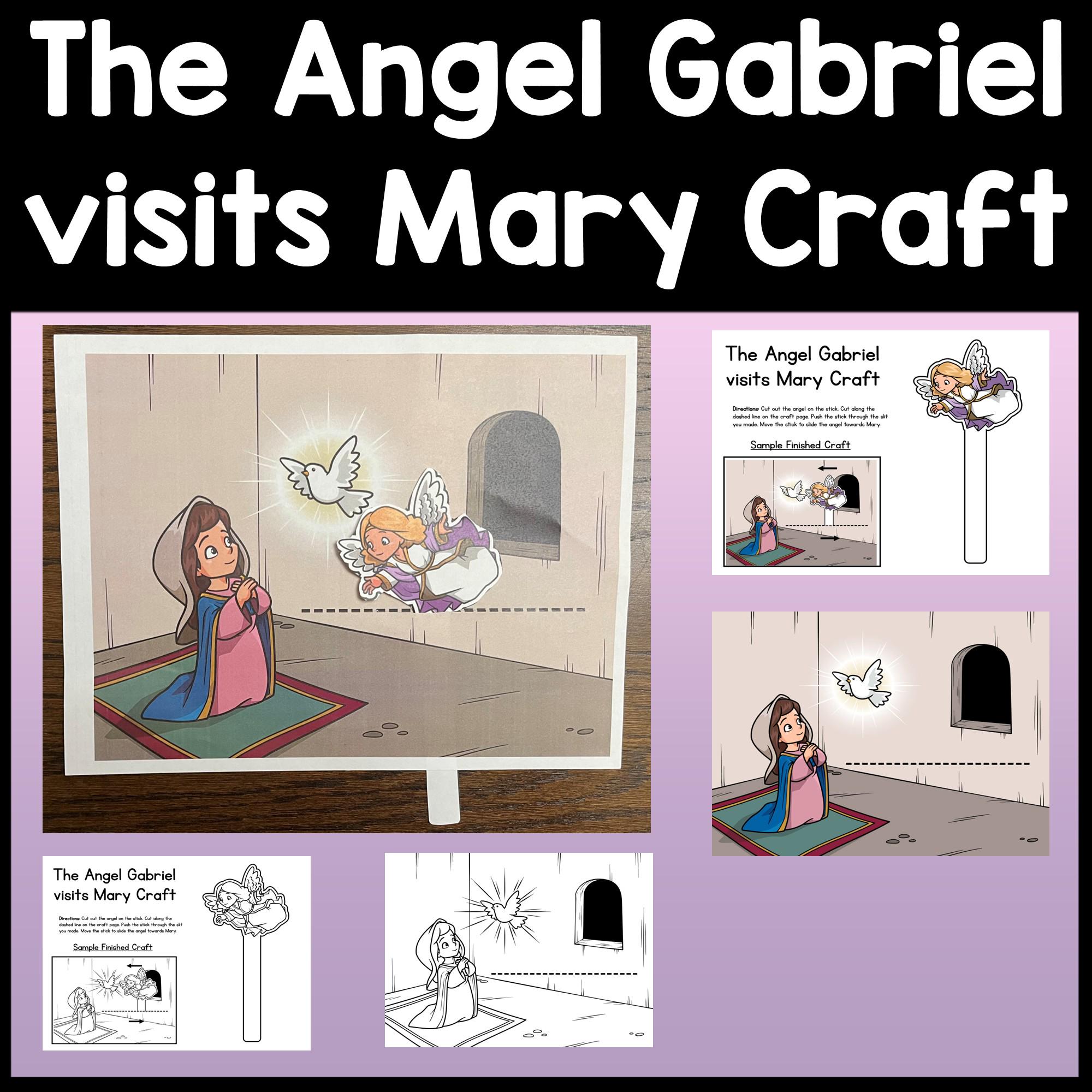 The Angel Gabriel Visits Mary Craft for Kids {color and B/W} Sunday ...