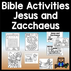 Jesus and Zacchaeus in the Tree Activities {craft, Coloring Page ...
