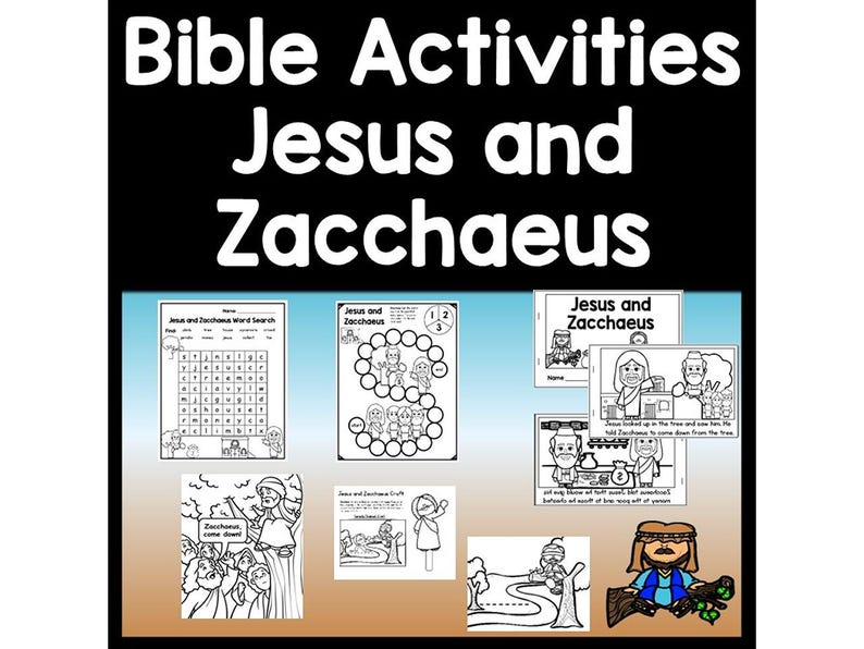 Jesus and Zacchaeus in the Tree Activities {craft, Coloring Page ...