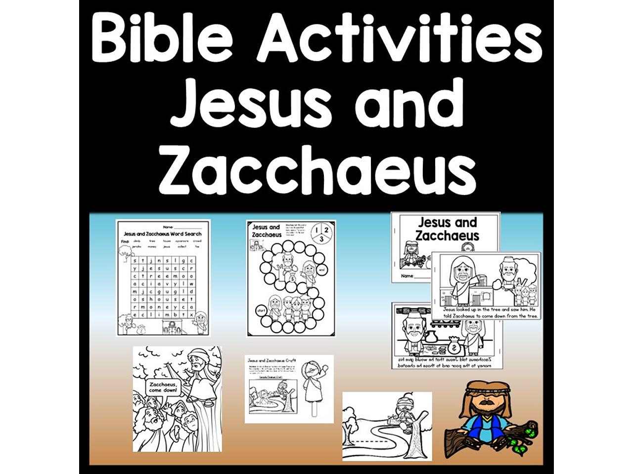 Jesus and Zacchaeus in the Tree Activities {craft, Coloring Page ...