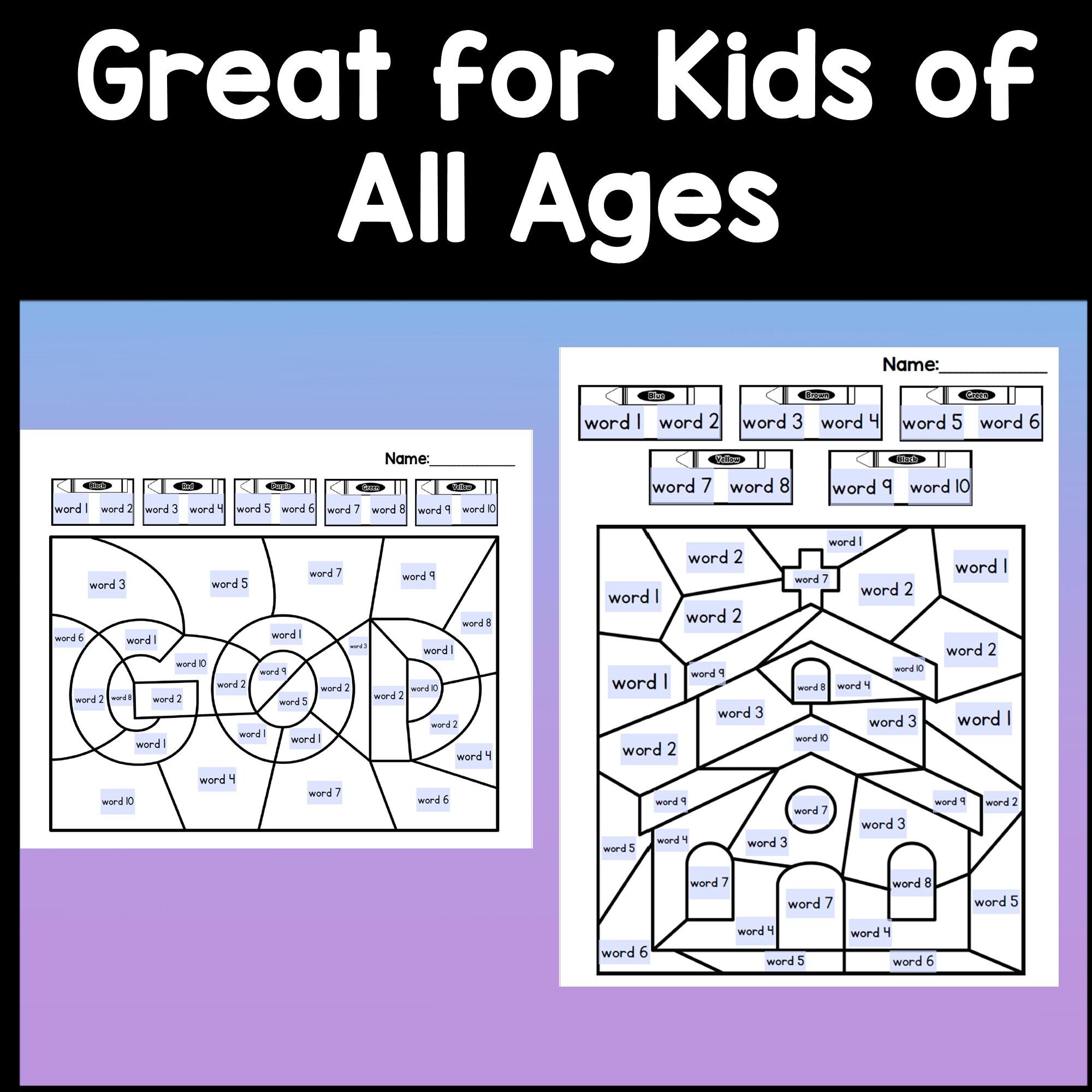 Christian Color by Number 6 Pages {editable!} | Religious Easter ...