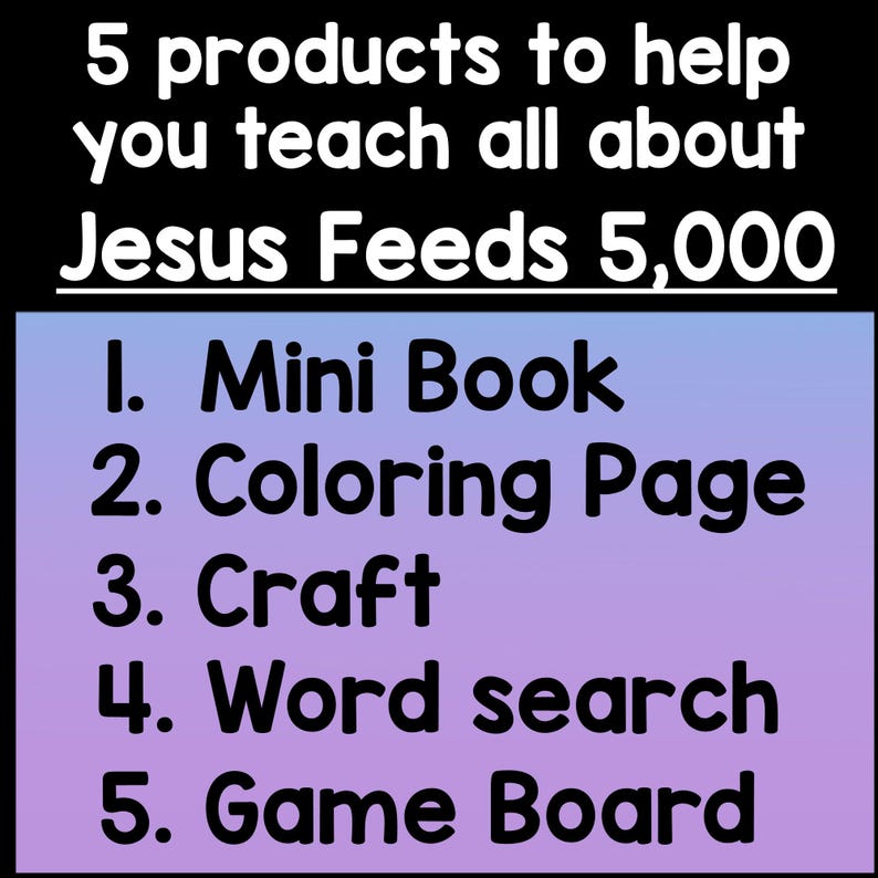 Jesus Feeds 5000 Activities {craft, Coloring Page, Storybook}| Miracles ...