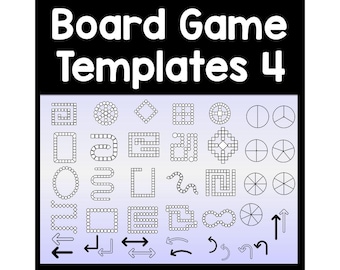 Blank Board Game SVG Clipart Templates 1 + Spinners & Arrows {20 Game ...