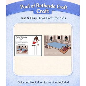 Jesus and the Pool of Bethesda Craft {color and B/W!} Christian Kid ...