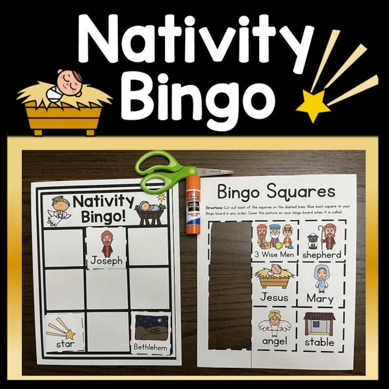 Nativity Bingo for Kids {3x3 and 4x4 Bingo Cards!} Christian Christmas ...