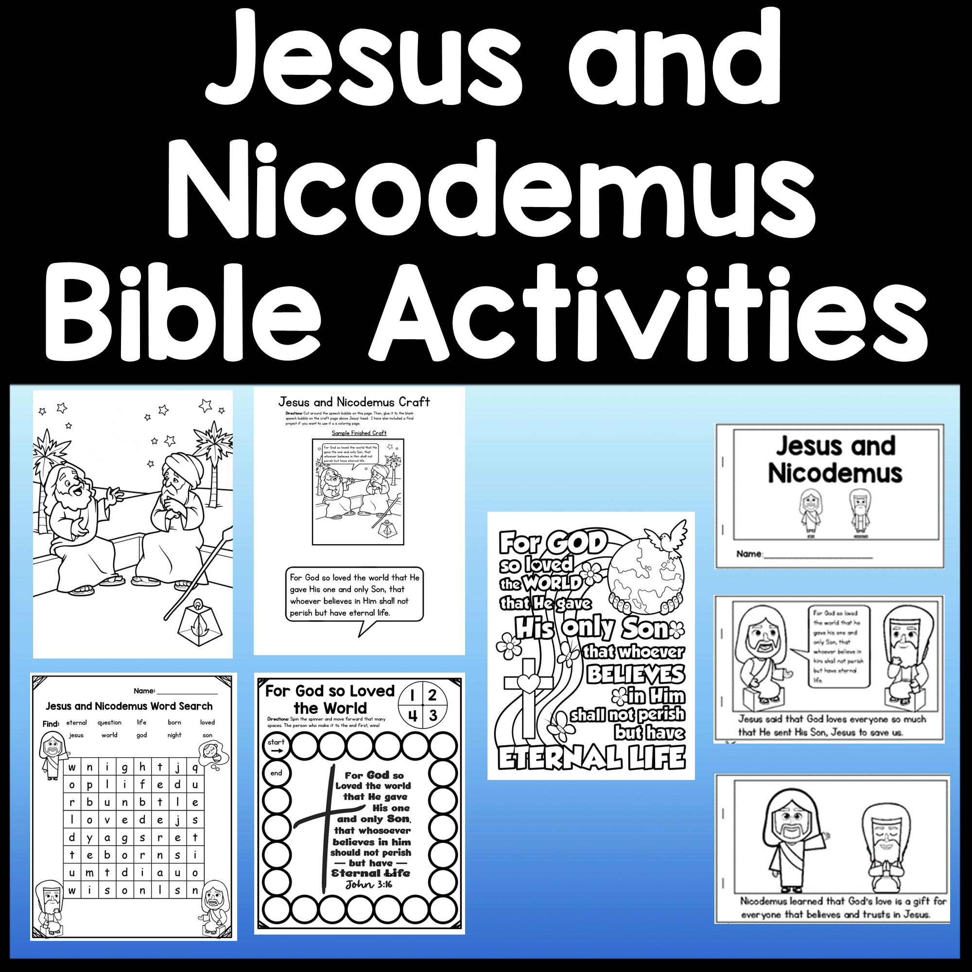 Jesus and Nicodemus Activities {craft, Coloring Page} | John 3:16 | for ...