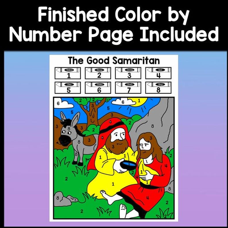 The Parable of the Good Samaritan Coloring Pages | Bible Story Color ...