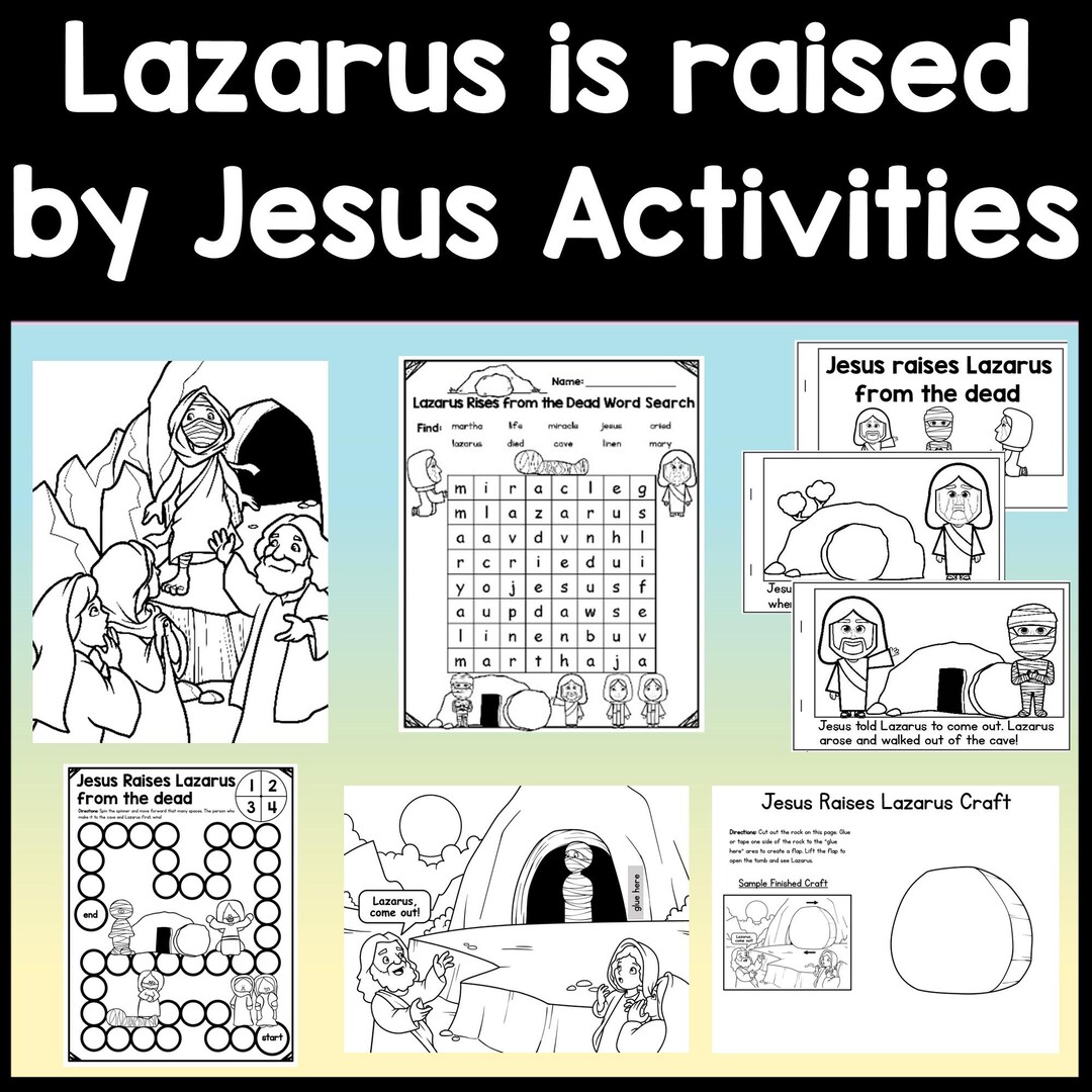 Jesus Raises Lazarus From the Dead Activities {craft, Coloring Page ...