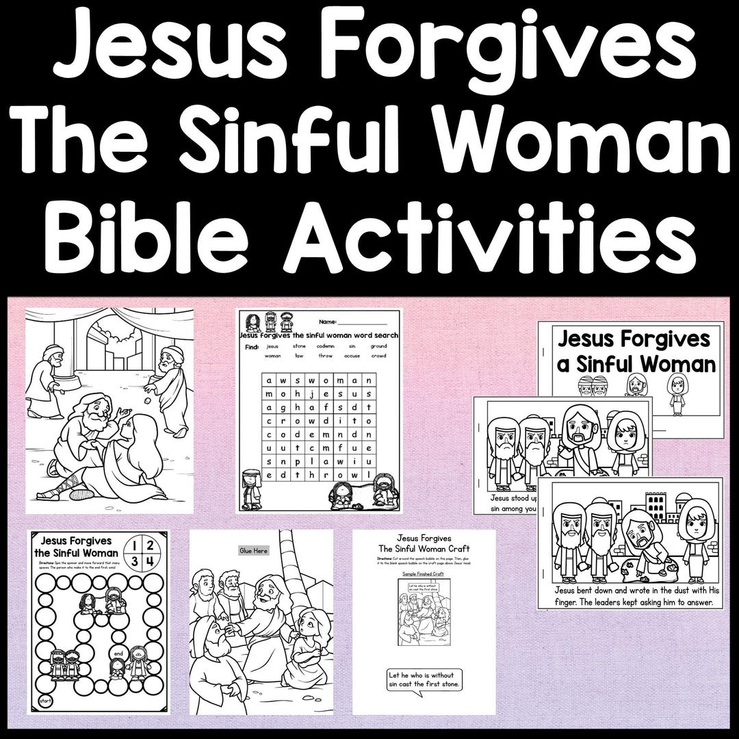 Jesus Forgives the Adulterous Woman {5 Activities+ Coloring Page &craft ...