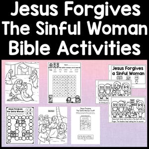 Jesus Forgives the Adulterous Woman {5 Activities+ Coloring Page &craft ...