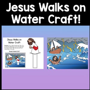 Jesus Walks on Water Craft {color and B/W!} Bible Story Craft | Sunday ...