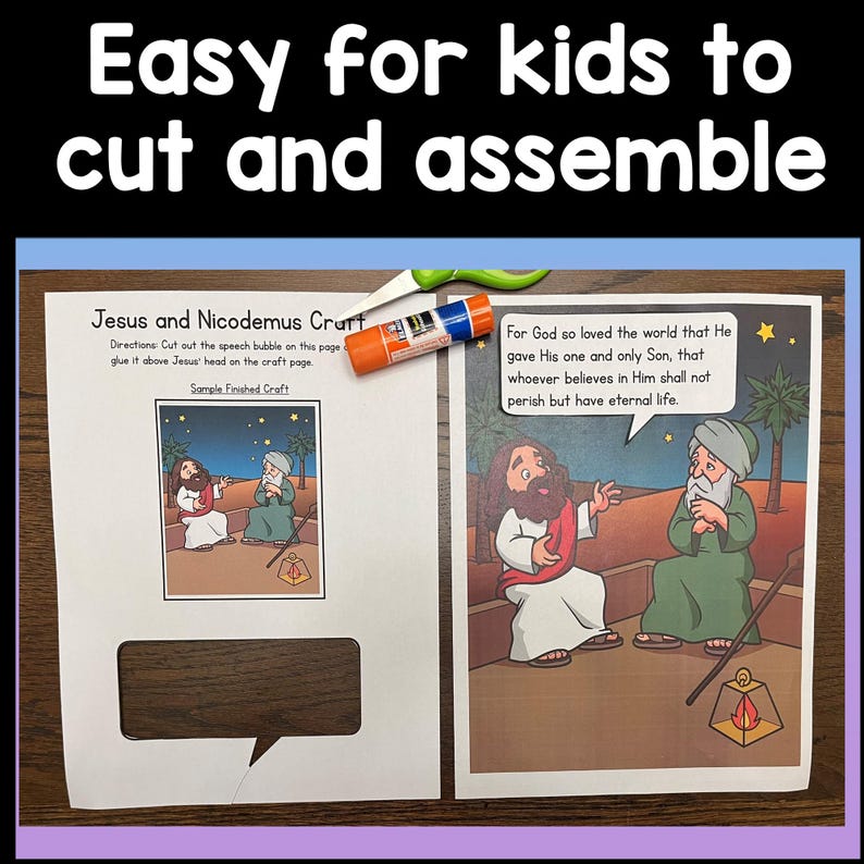 Jesus and Nicodemus Craft {in Color and B/W!} | John 3:16 | for God so ...