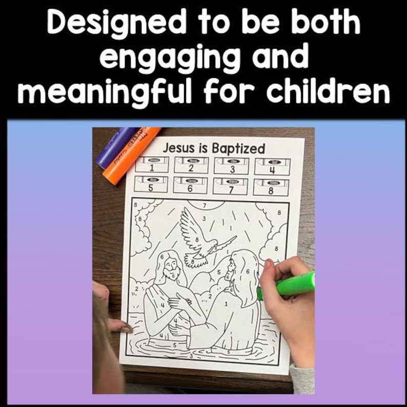The Baptism of Jesus Coloring Pages| Bible Story Color | Bible Verse ...