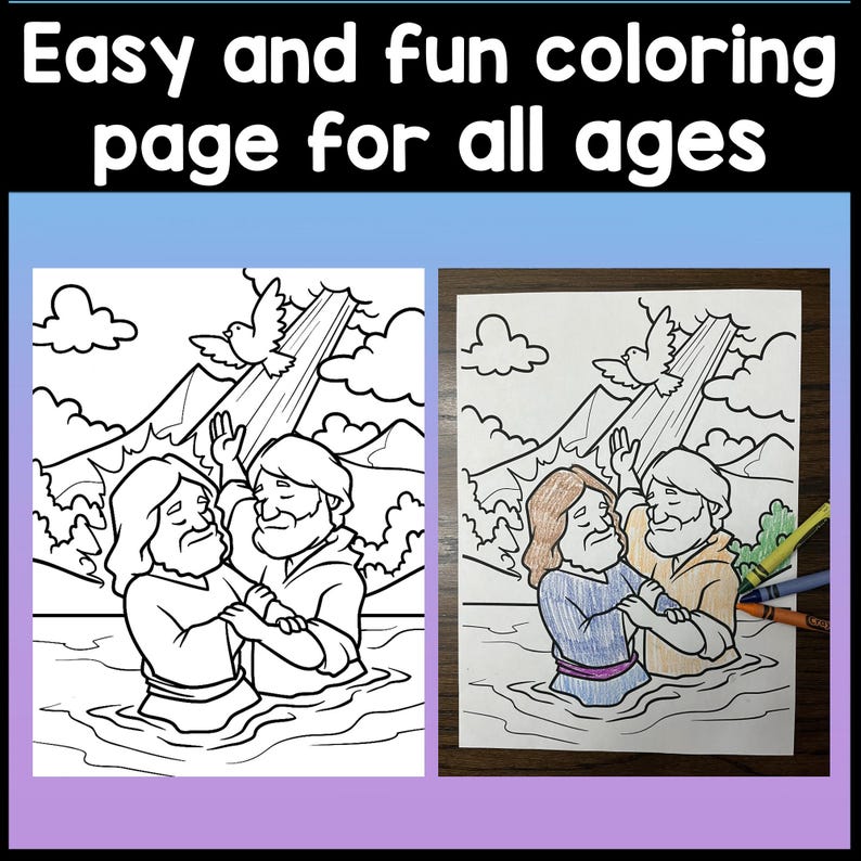 Baptism of Jesus for Kids {craft, Coloring Page, Story Book} Jesus is Baptized Activities ...