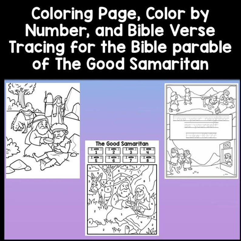 The Parable of the Good Samaritan Coloring Pages | Bible Story Color ...