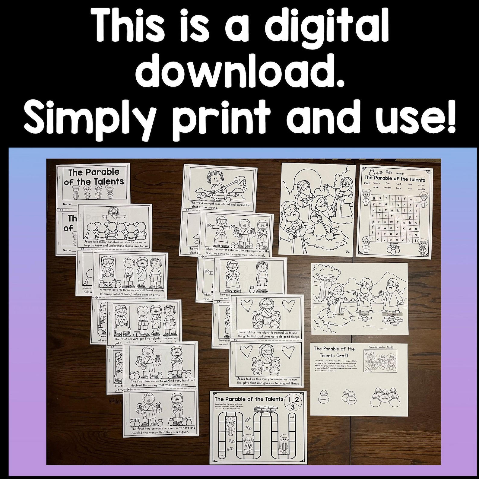 The Parable of the Talents Activities! {craft, Coloring Page, Word ...