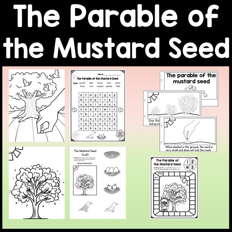 The Parable of the Mustard Seed Activities {craft, Coloring Page} Jesus ...