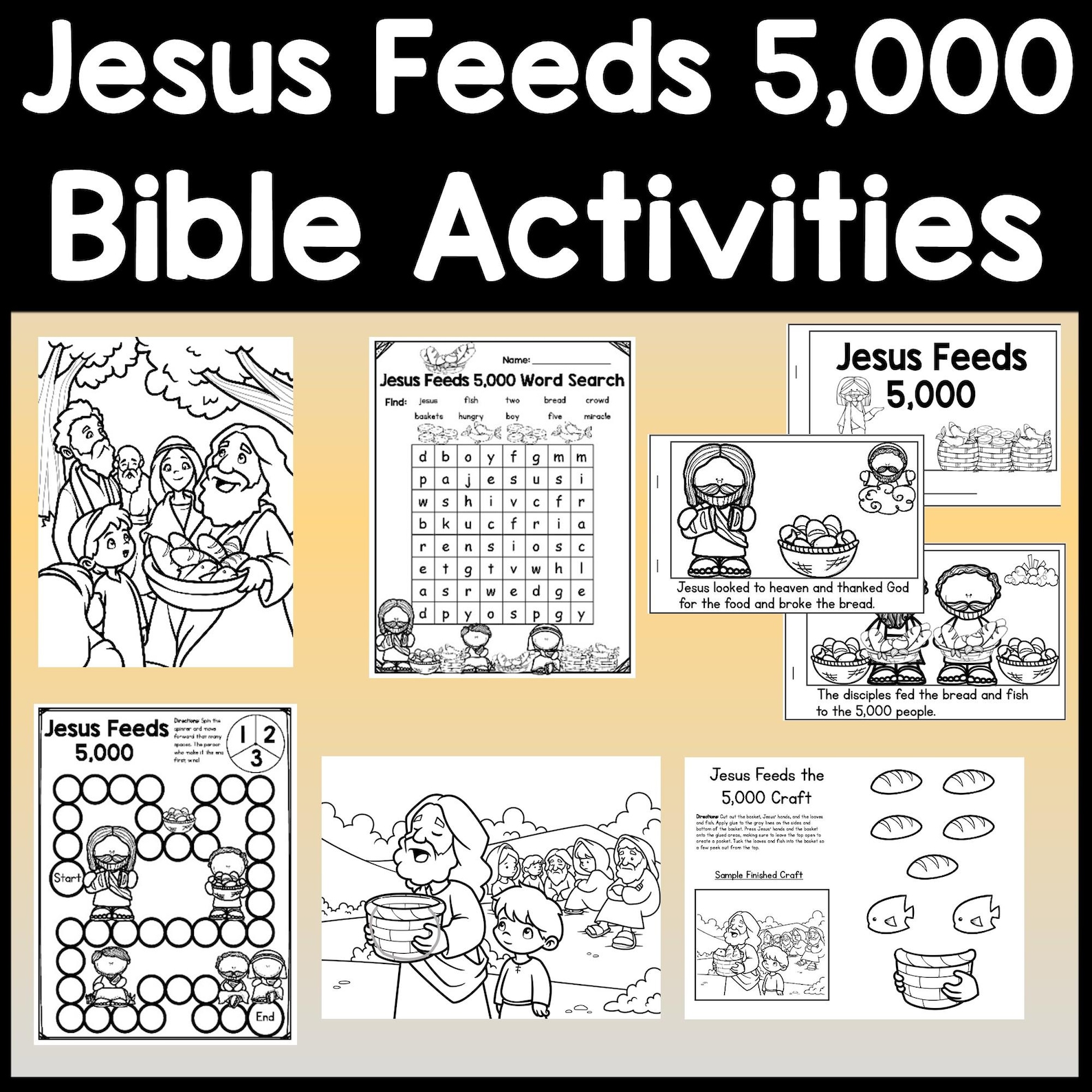Jesus Feeds 5000 Activities {craft, Coloring Page, Storybook}| Miracles ...