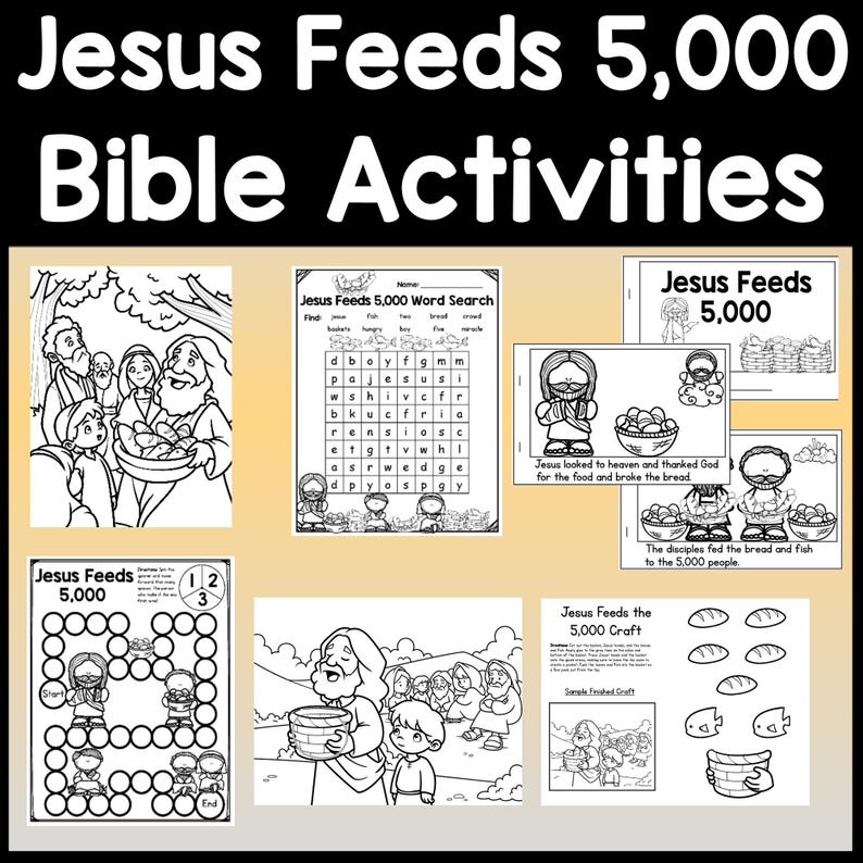 Jesus Feeds 5000 Activities {craft, Coloring Page, Storybook}| Miracles ...