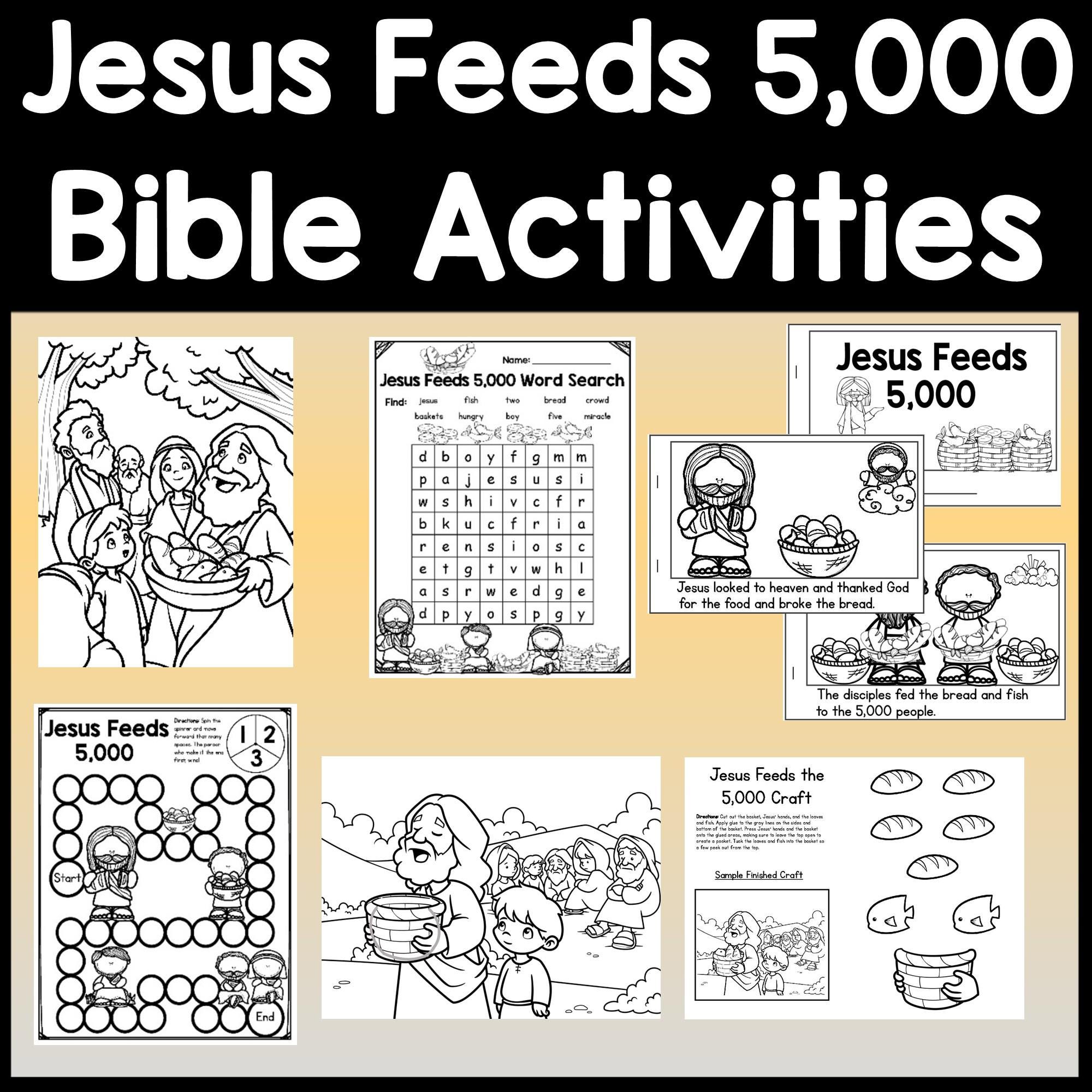 Jesus Feeds 5000 Activities {craft, Coloring Page, Storybook}| Miracles ...