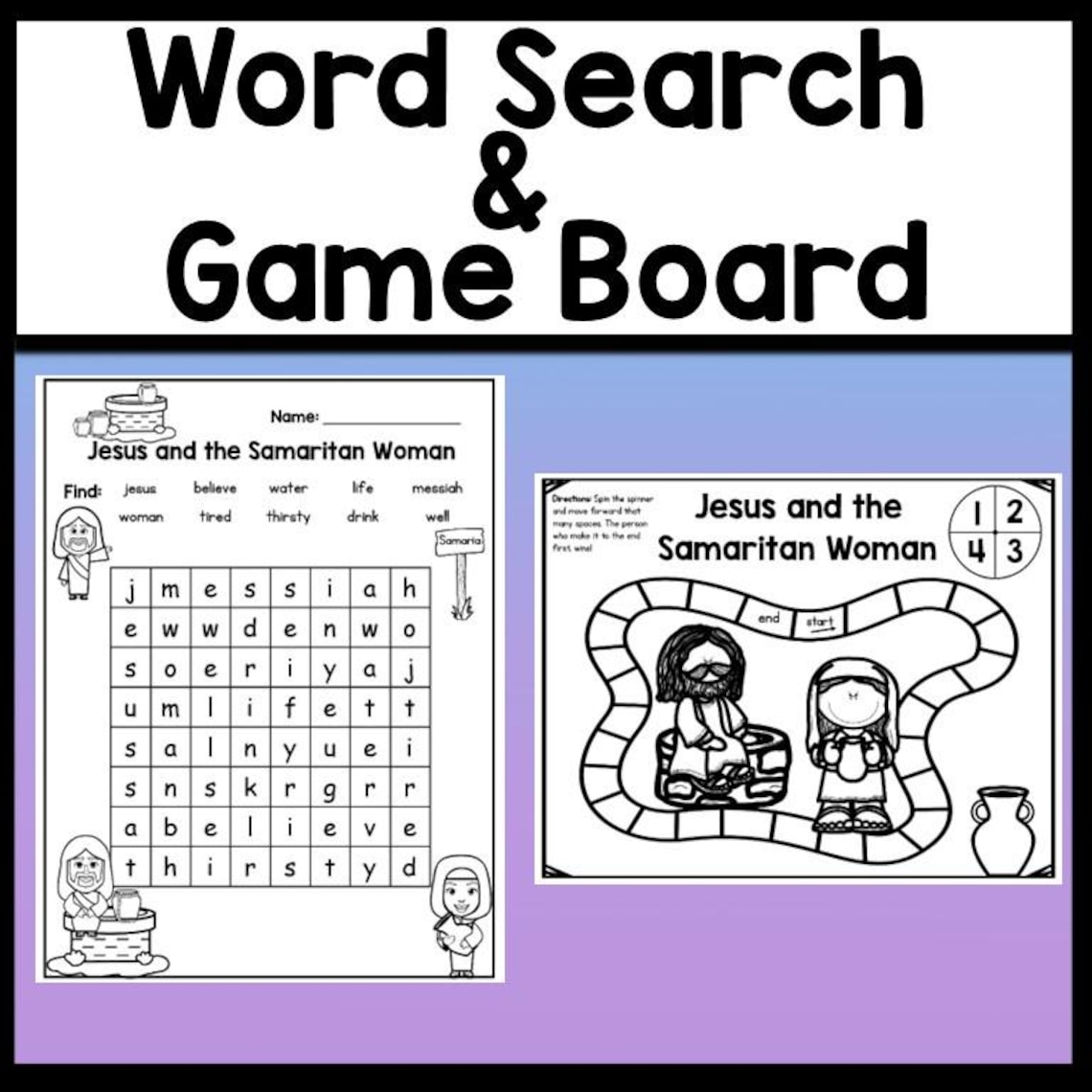 Jesus and the Samaritan Woman the Well Activities {craft, Coloring Page ...