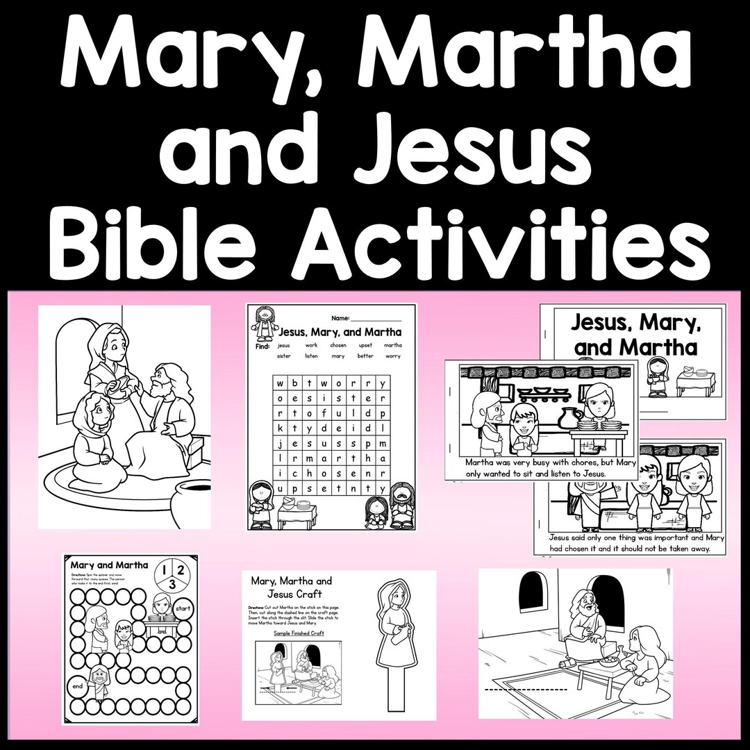 Mary and Martha With Jesus Activities {craft, Coloring Page!} Sunday ...