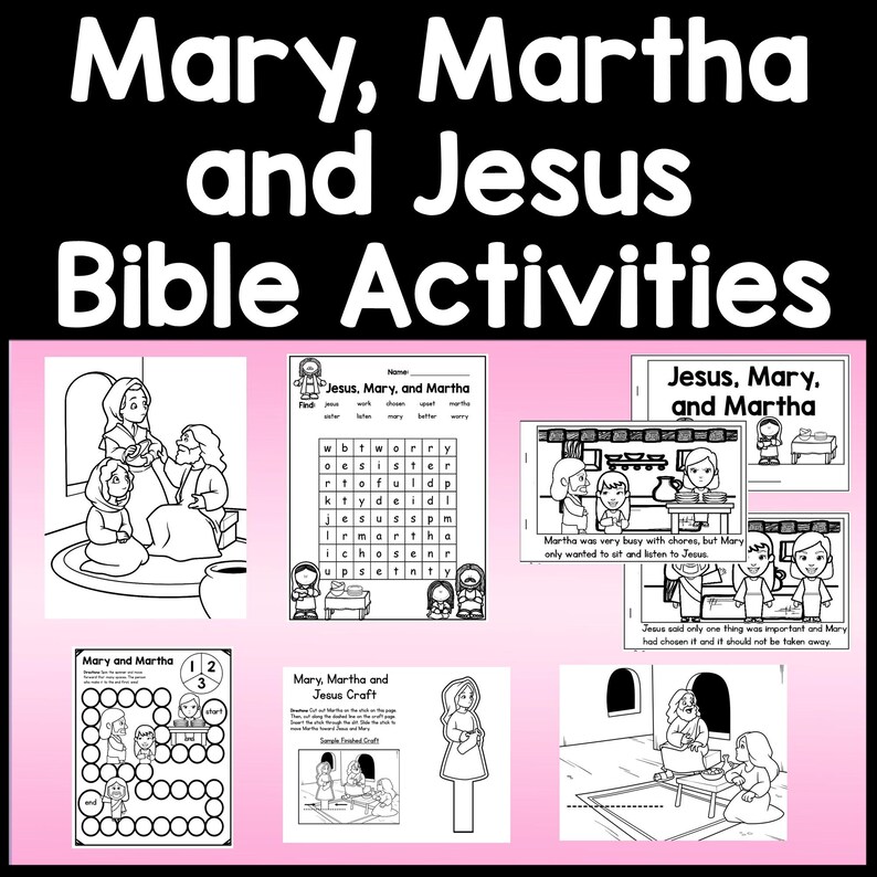 Mary and Martha With Jesus Activities {craft, Coloring Page!} Sunday ...