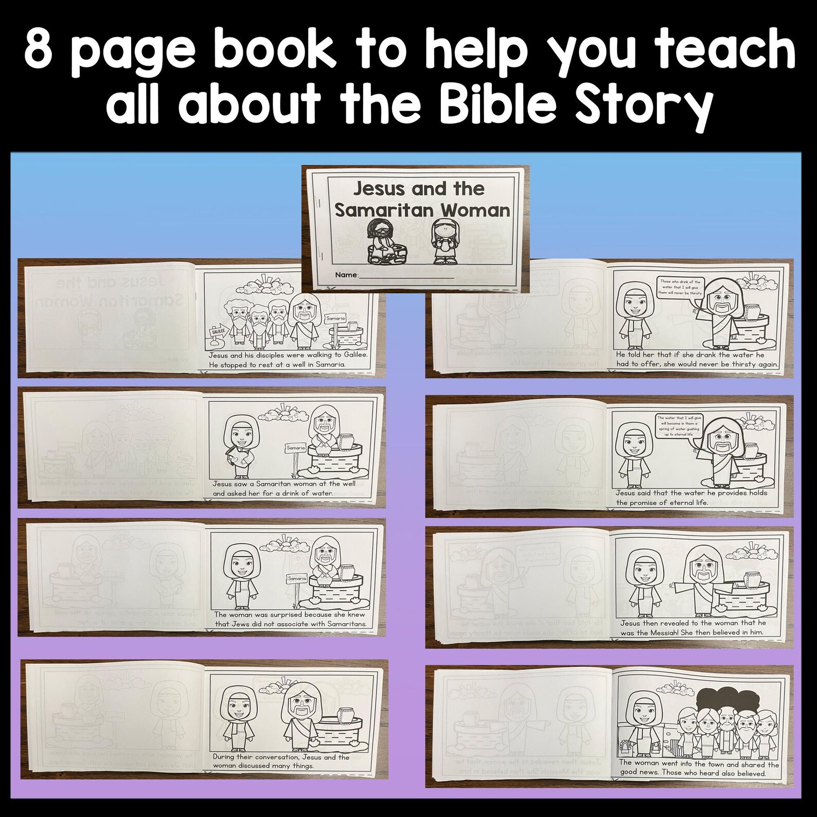 Jesus and the Samaritan Woman the Well Activities {craft, Coloring Page ...