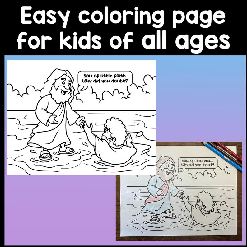 Jesus Walks on Water Activities {craft, Coloring Page} Bible Story ...