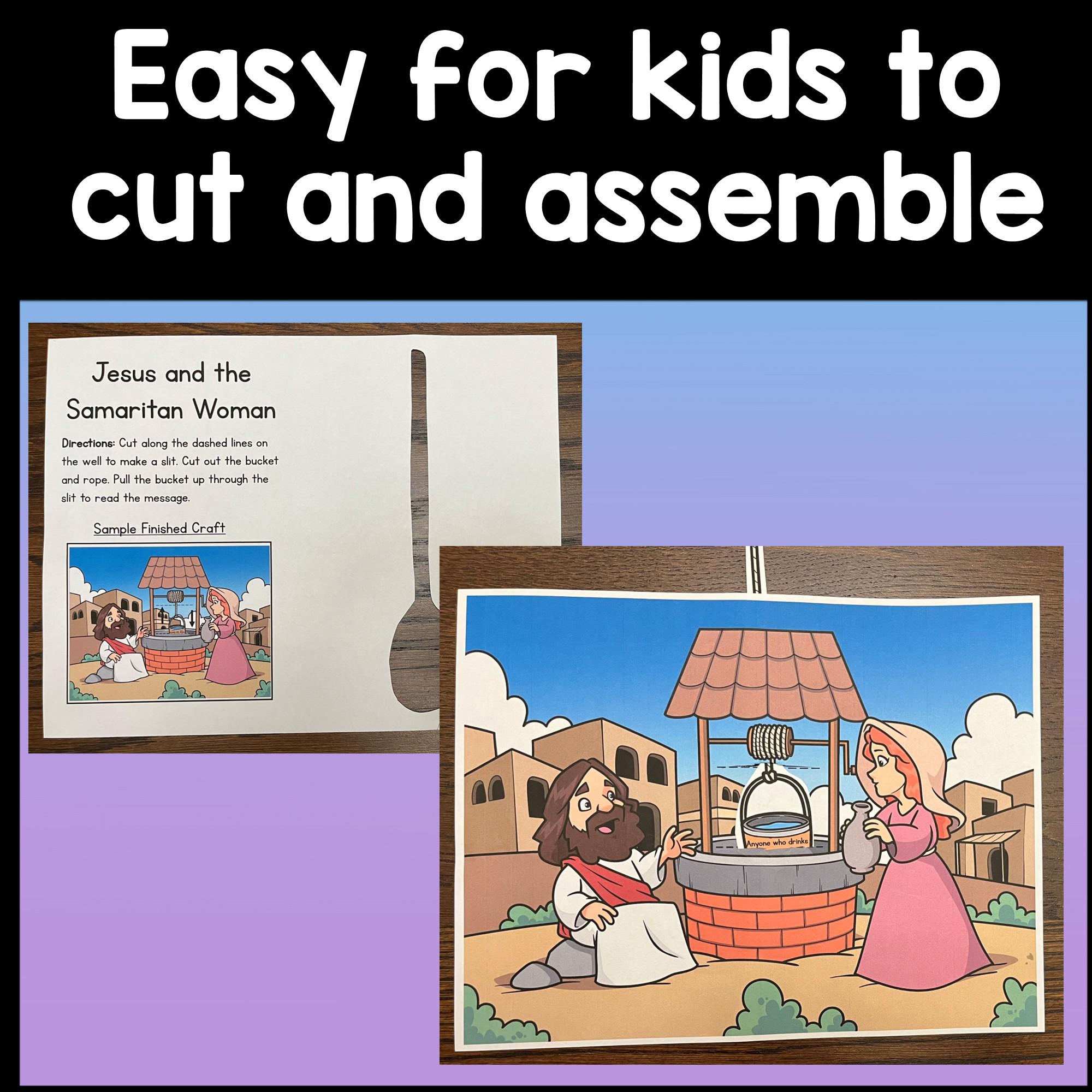 Jesus and the Samaritan Woman Craft {comes in Color and B/W} Bible ...