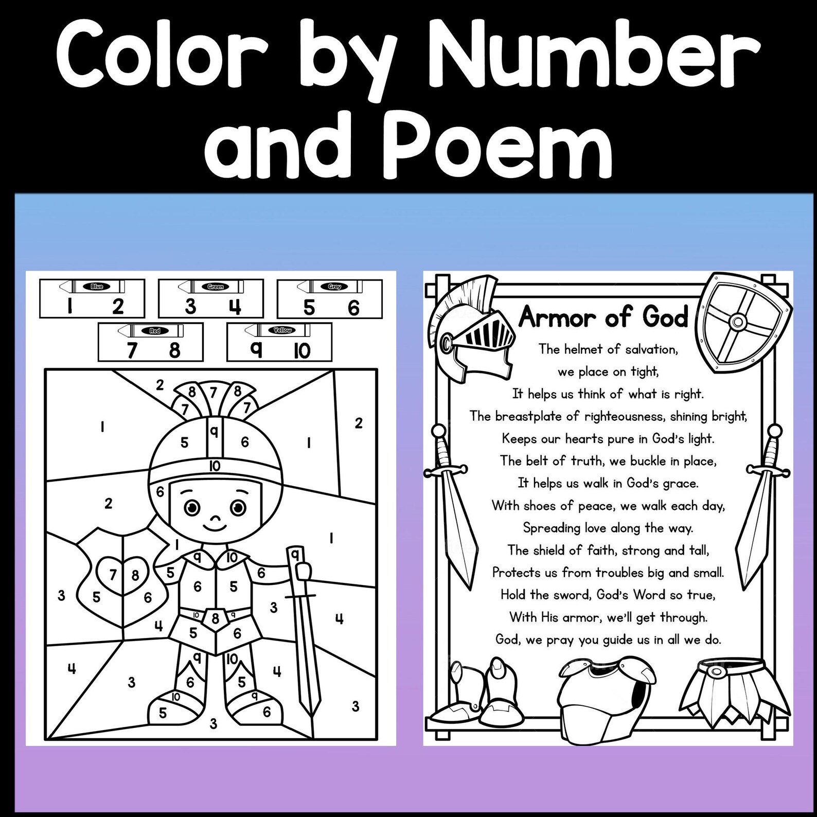Armor of God Printables {coloring Page, Craft, Story Book!} Bible Verse ...