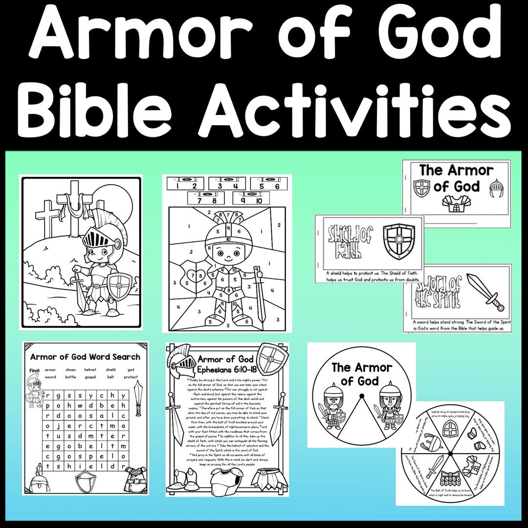 Armor of God Printables {coloring Page, Craft, Story Book!} Bible Verse ...