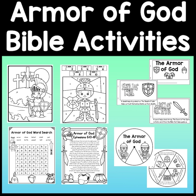 Armor of God Printables {coloring Page, Craft, Story Book!} Bible Verse ...