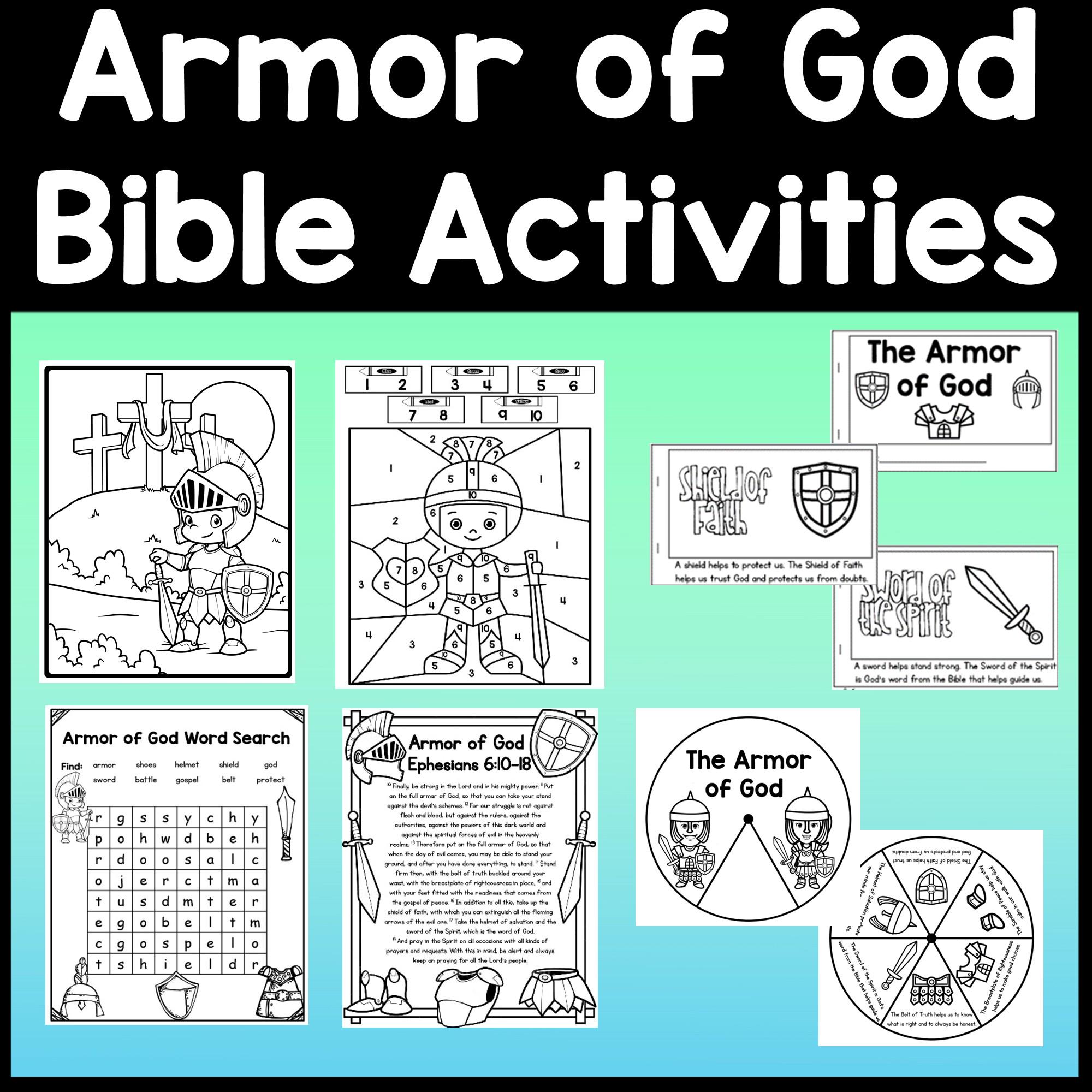 Armor of God Printables {coloring Page, Craft, Story Book!} Bible Verse ...