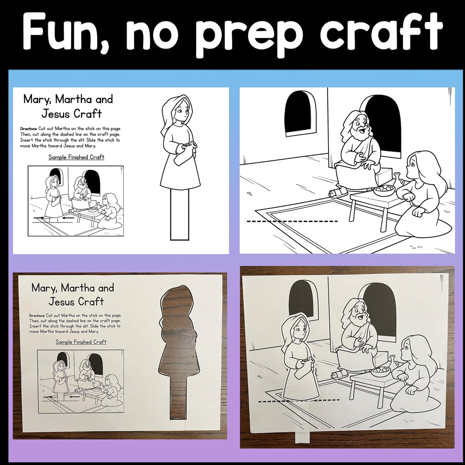Mary and Martha With Jesus Activities {craft, Coloring Page!} Sunday ...