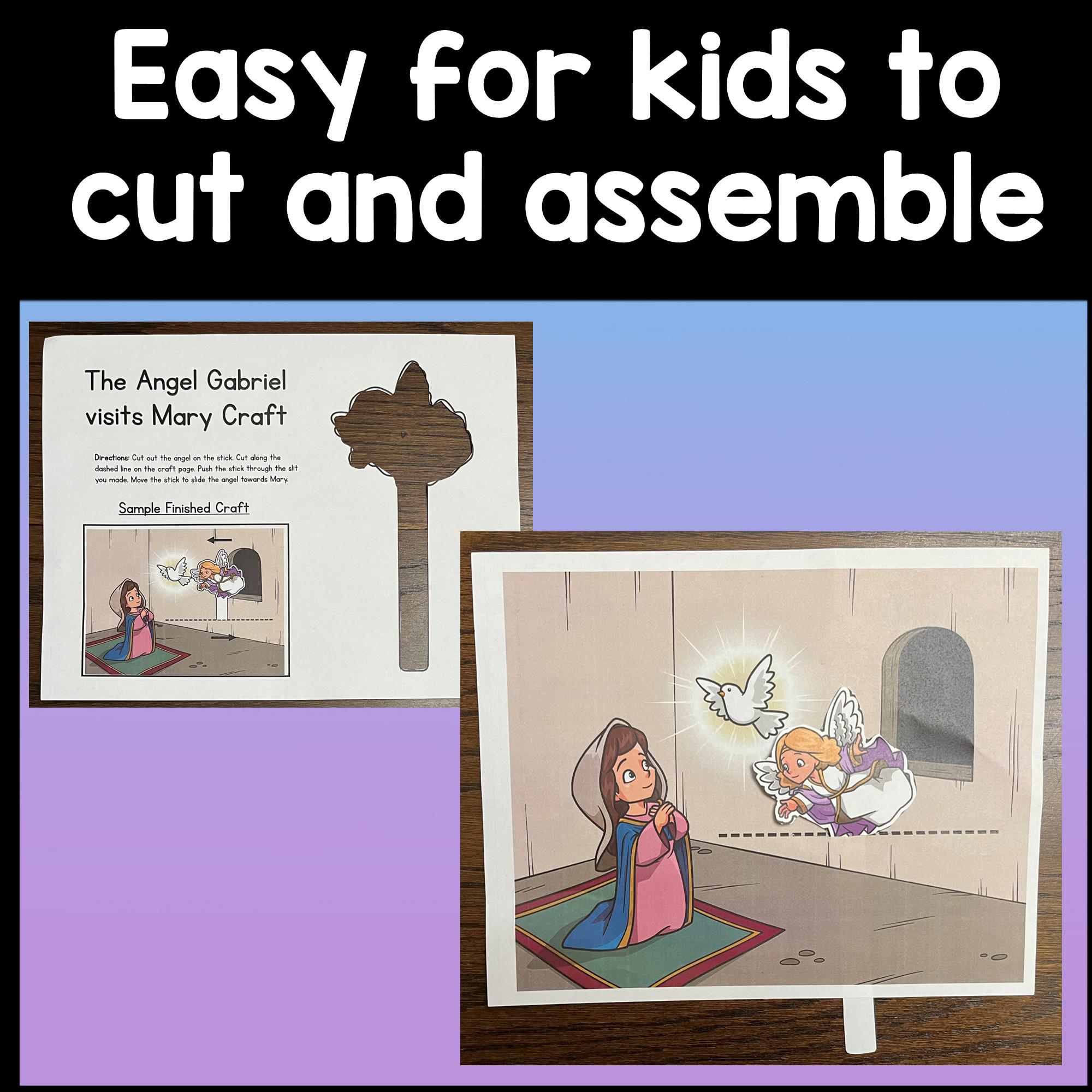 The Angel Gabriel Visits Mary Craft for Kids {color and B/W} Sunday ...