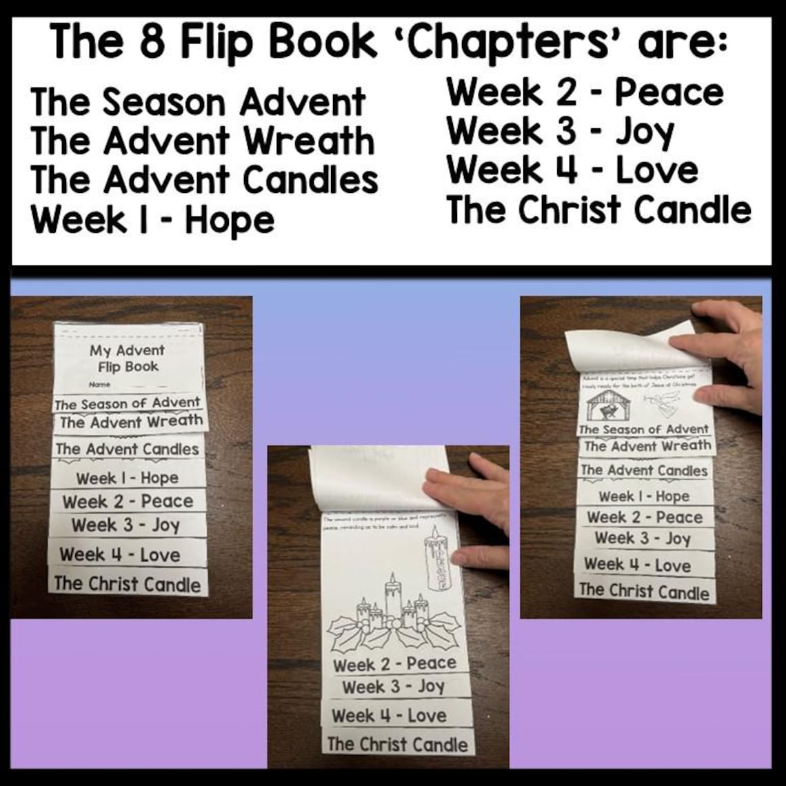 Advent Flip Book - 8 Pages! Easy Formatting and Assembly, Advent Craft ...