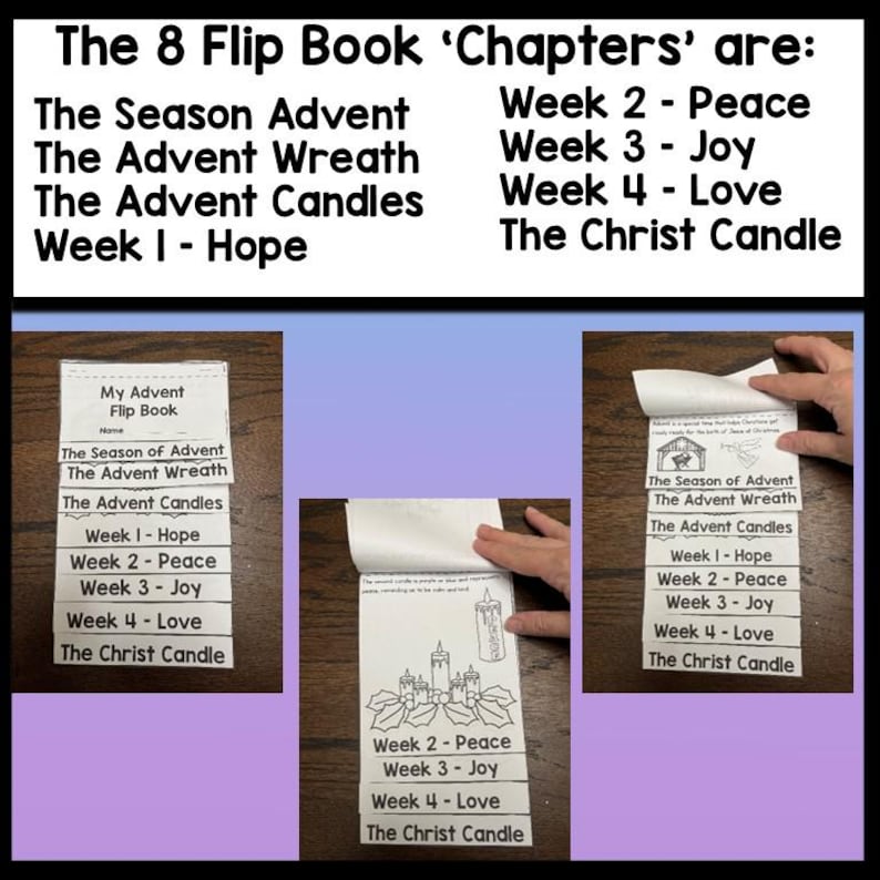 Advent Flip Book - 8 Pages! Easy Formatting and Assembly, Advent Craft ...