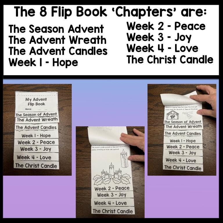 Advent Flip Book - 8 Pages! Easy Formatting and Assembly, Advent Craft ...