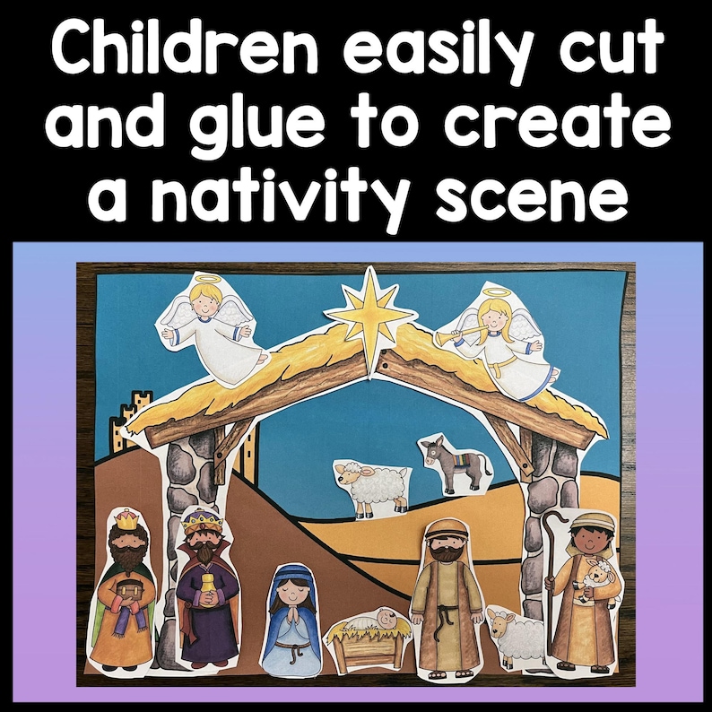 Nativity Craft for Kids {easy and No Prep Craft in Color and B/W ...