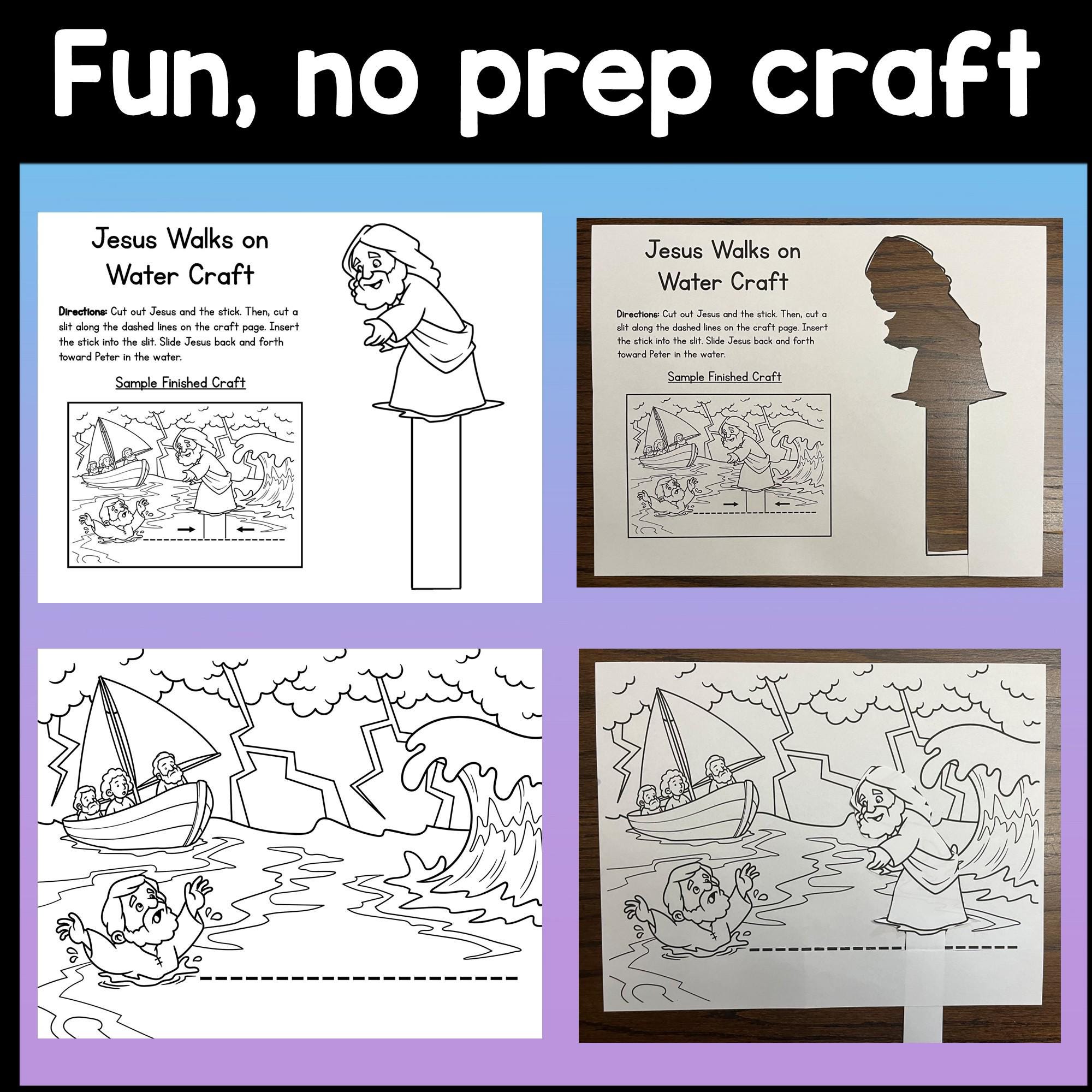 Jesus Walks on Water Activities {craft, Coloring Page} Bible Story ...