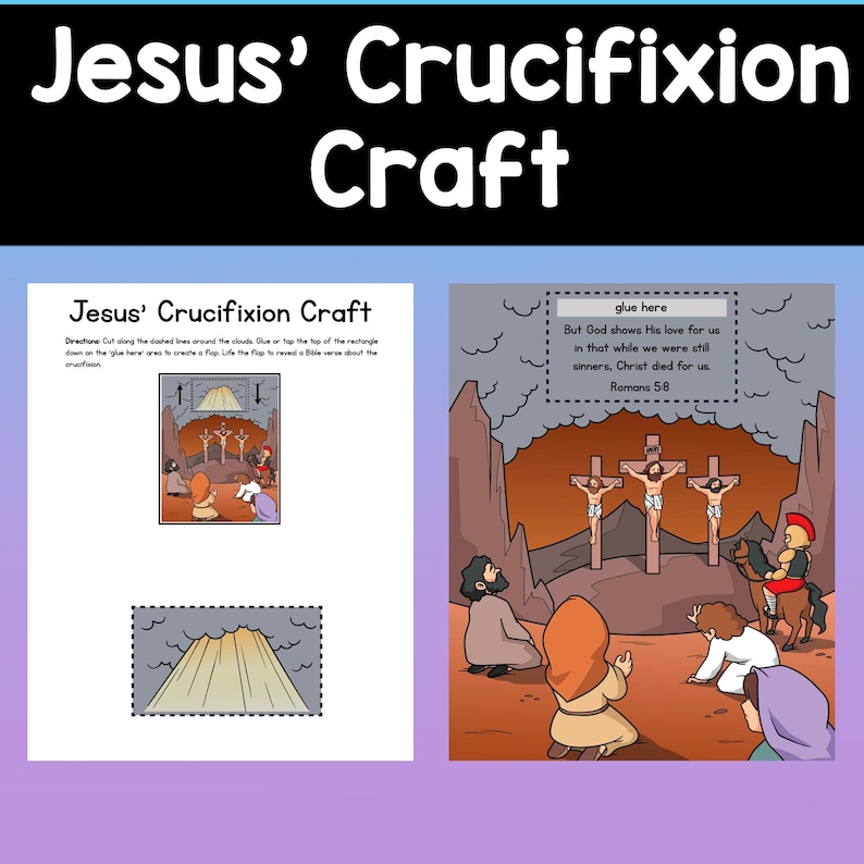 Jesus is Crucified Craft {color and B/W} | Jesus Crucifixion Craft ...