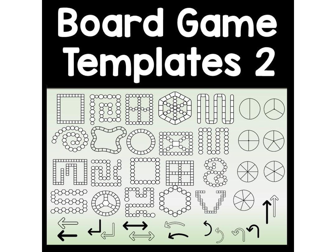 Blank Board Game SVG Clipart Templates 2 + Spinners & Arrows {20 Game ...