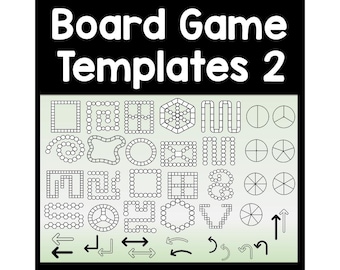 Blank Board Game SVG Clipart Templates 4 + Spinners & Arrows {20 Game ...