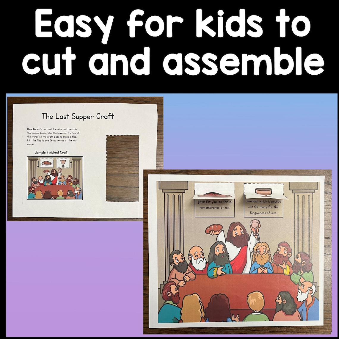 The Last Supper Craft for Kids {color and B/W} Sunday School Lesson ...