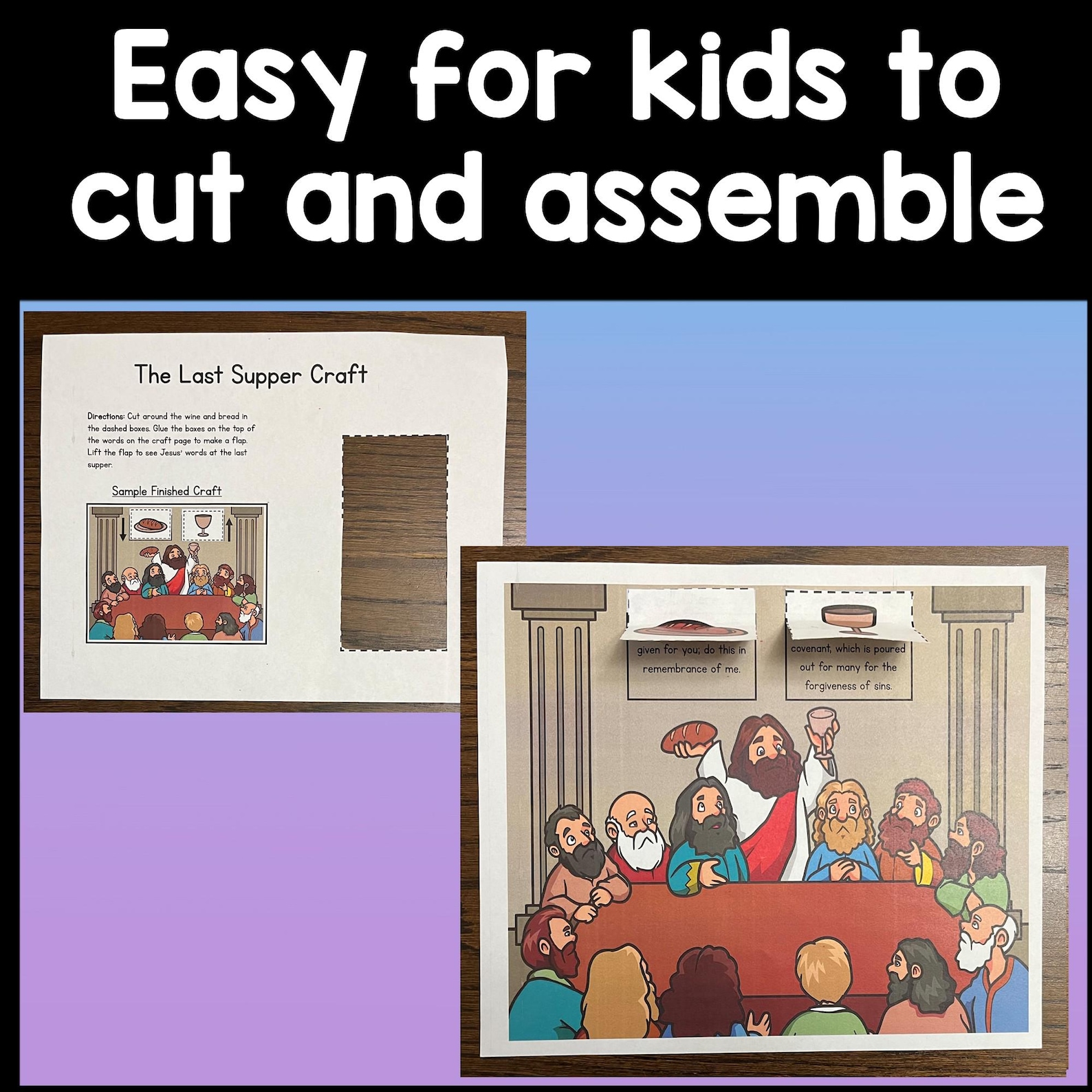 The Last Supper Craft for Kids {color and B/W} Sunday School Lesson ...
